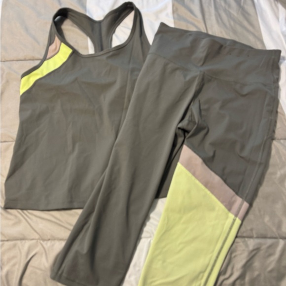 Xersion | Tops | Gray And Yellow Activewear Set | Poshmark